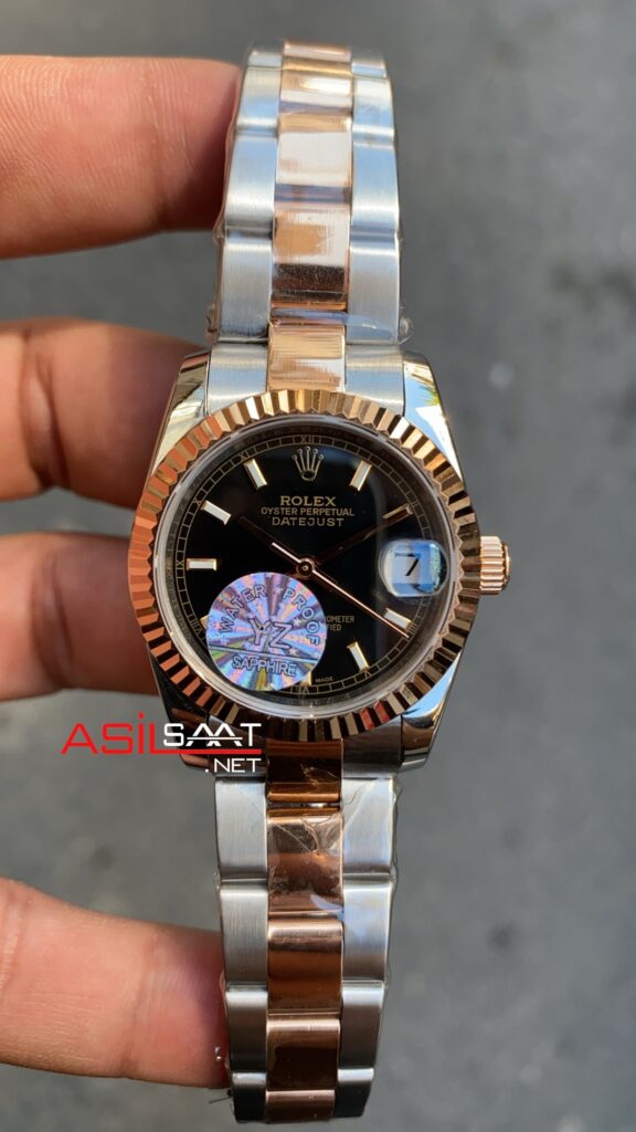 Rolex Datejust 31 mm Everose Siyah Kadran Bayan Kol Saati 178271 Black Rose Gold RBA055