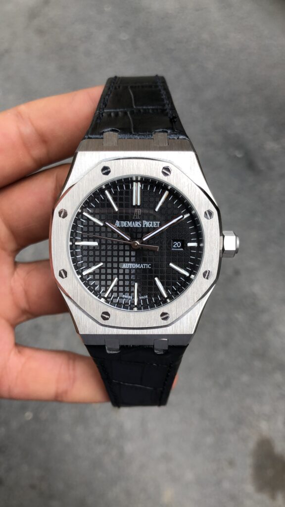Audemars Piguet Royal Oak 15510ST Silver 41 mm Siyah Kadran Deri Kordon