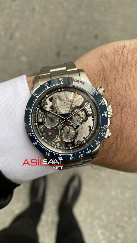 Rolex Replika Saat Daytona Juan Pablo Montoya Mavi 41 mm